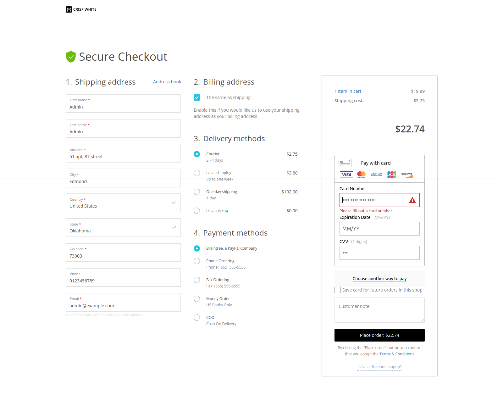 Braintree payment gateway